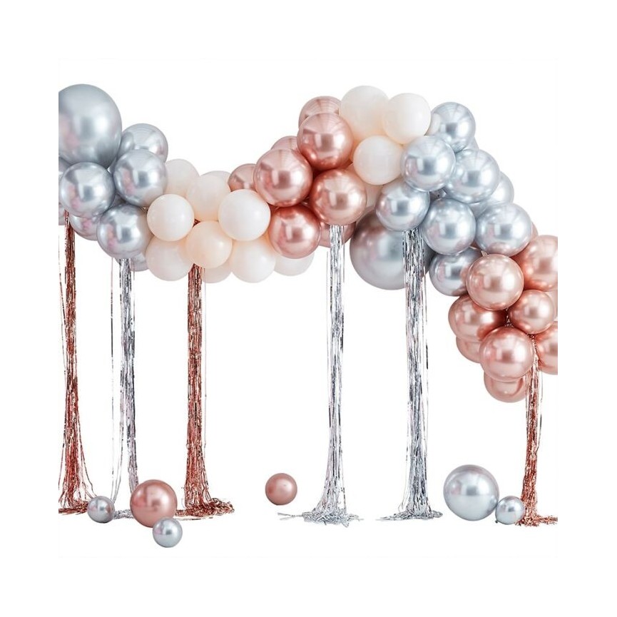 Mixed Metallic Balloons and Streamers Arch Kit